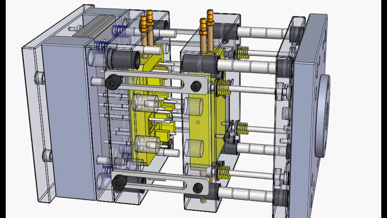 Three Plate Mould Opening Animation - YouTube