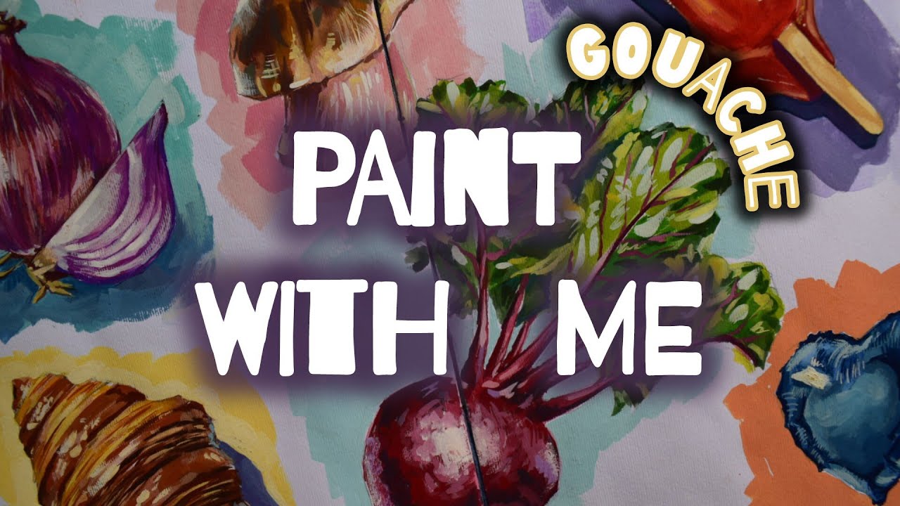 paint with me 09 / gouache / hand made sketchbook - YouTube