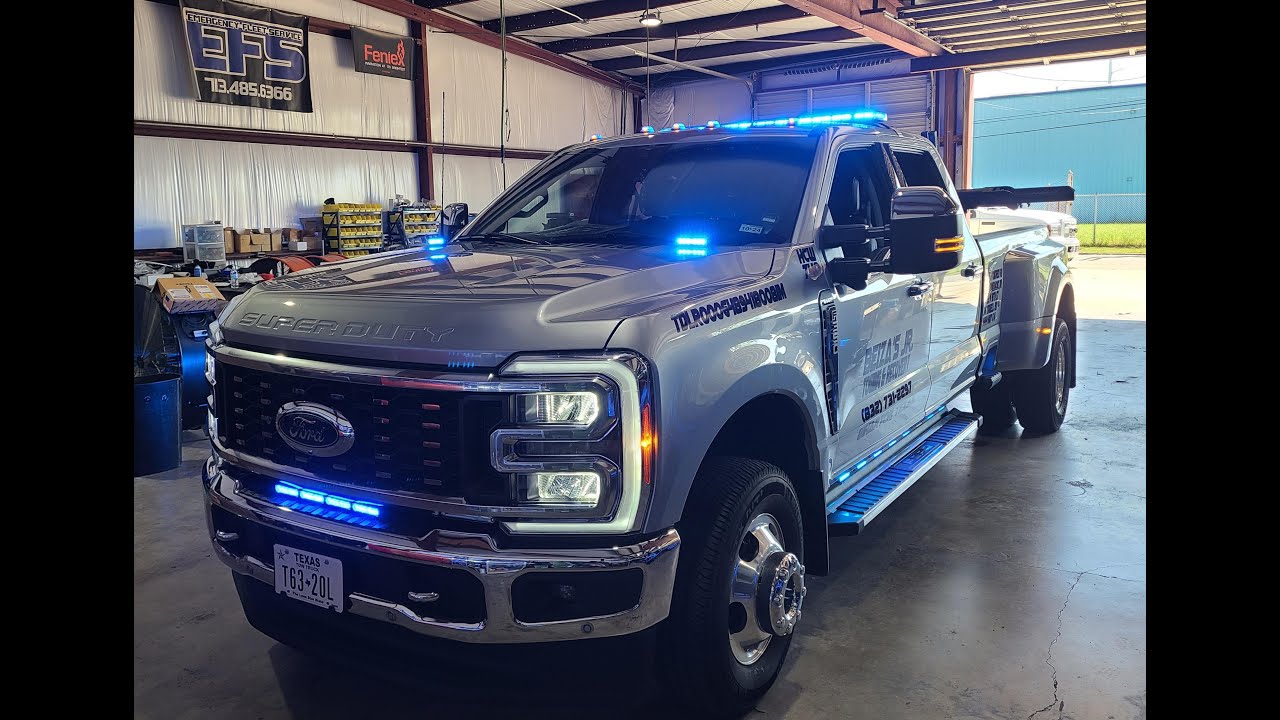 2024 F350 Wrecker Lights by EFS Houston Emergency Fleet Service F1 Quad ...