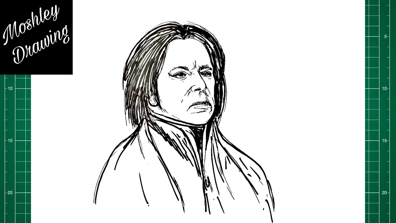 How to Draw Severus Snape - Harry Potter - YouTube