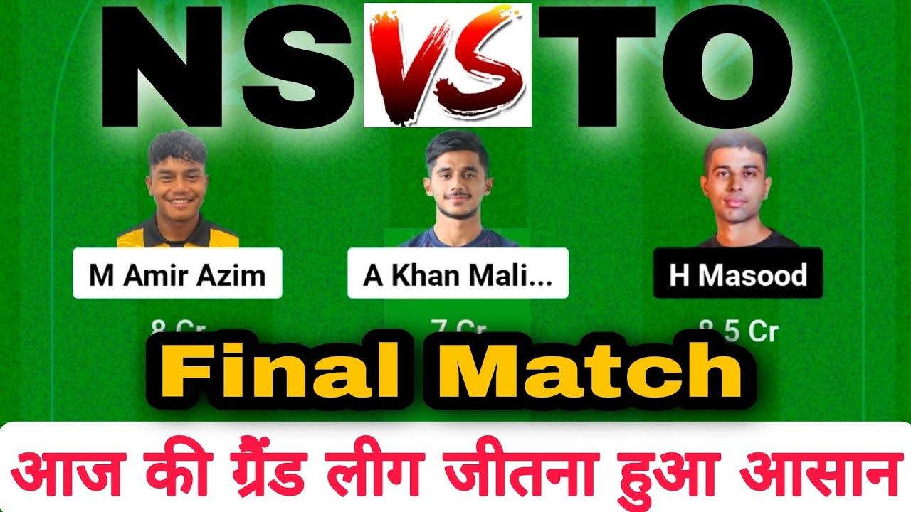 NS vs TO DREAM11 || NS VS TO Dream11 Prediction || NS VS TO FINAL MATCH ...