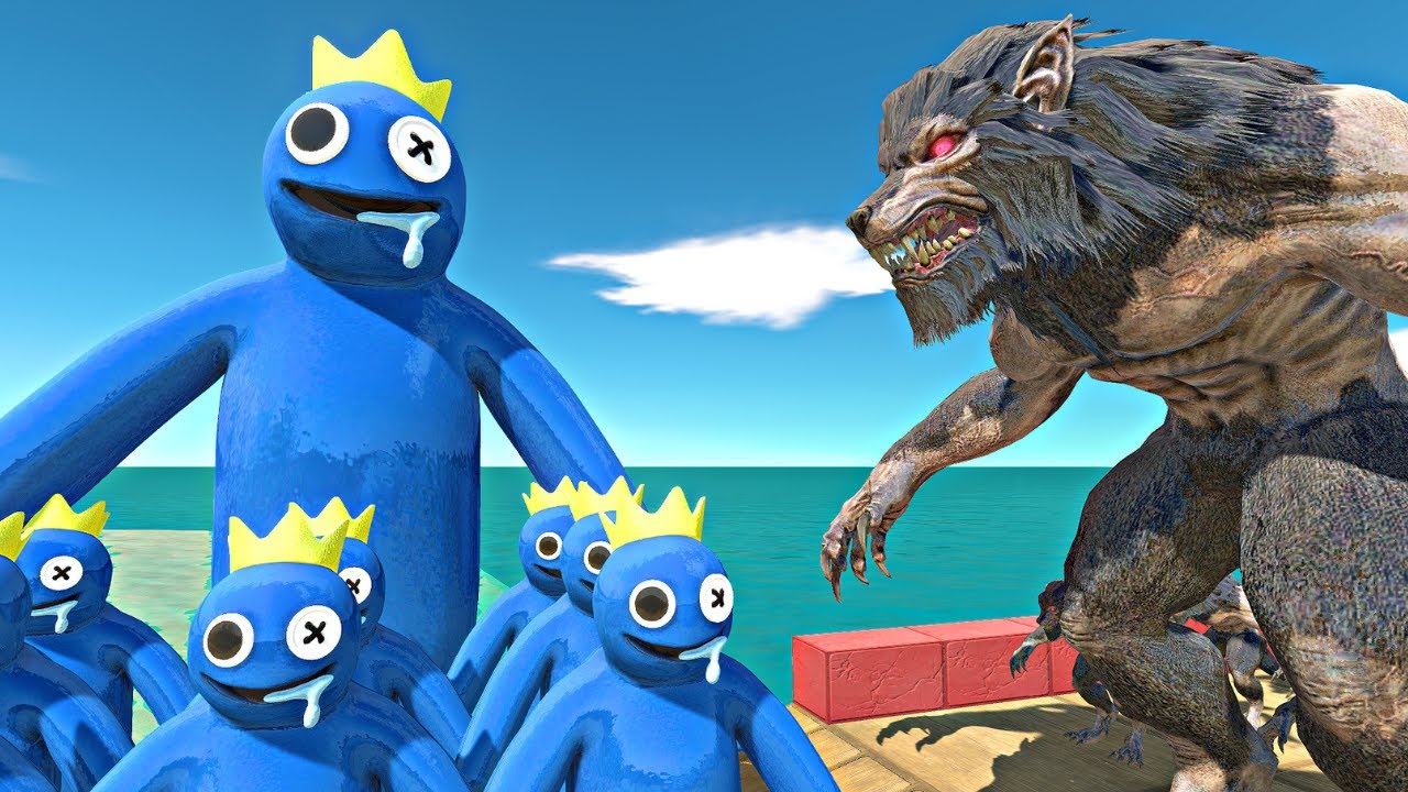 Rainbow Friends Blue Werewolf Challenge - Animal Revolt Battle ...