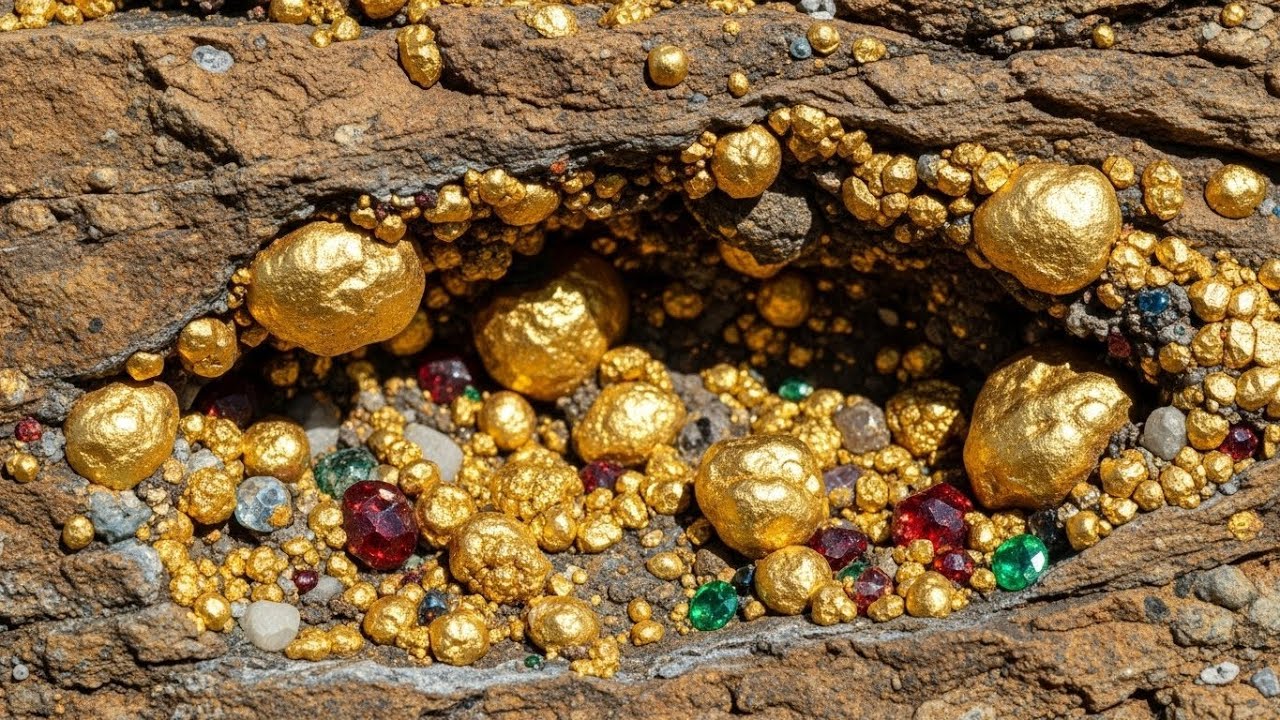 Uncovering Hidden Gold: Raw Nuggets Found Inside Natural Rock! - YouTube