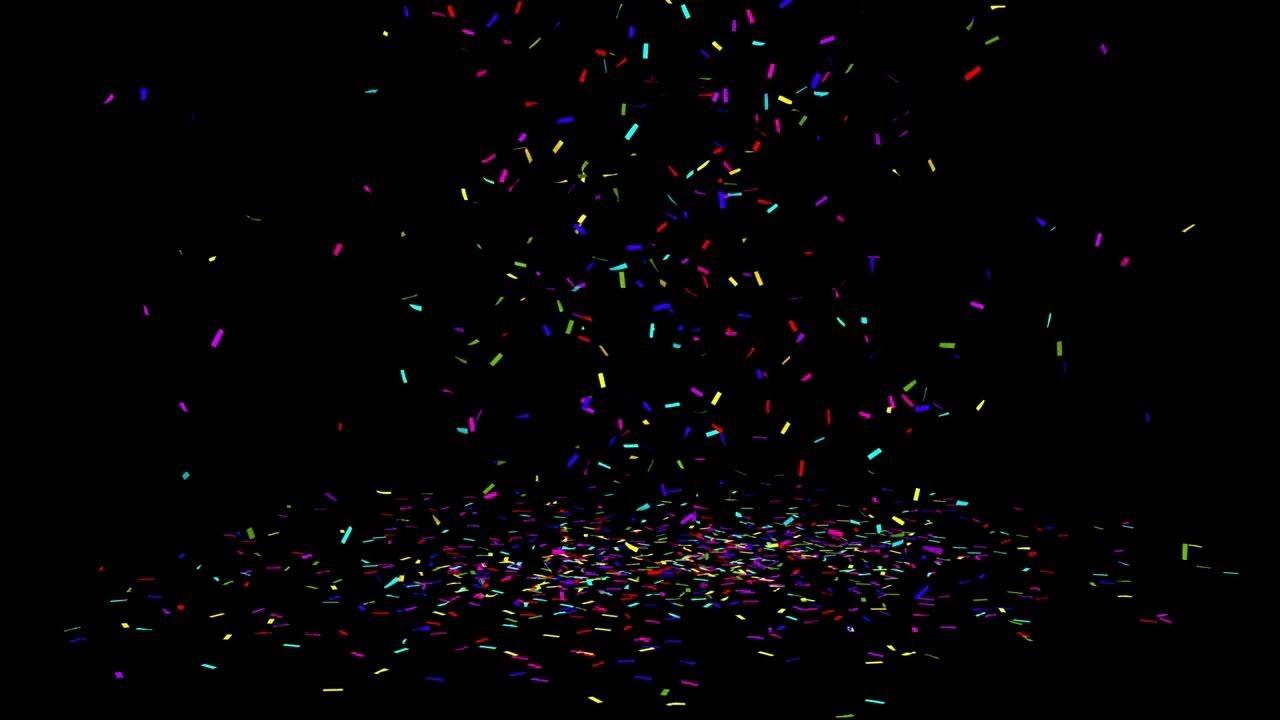 Confetti Falling Black Screen | Colorful Confetti Falling Down Green ...