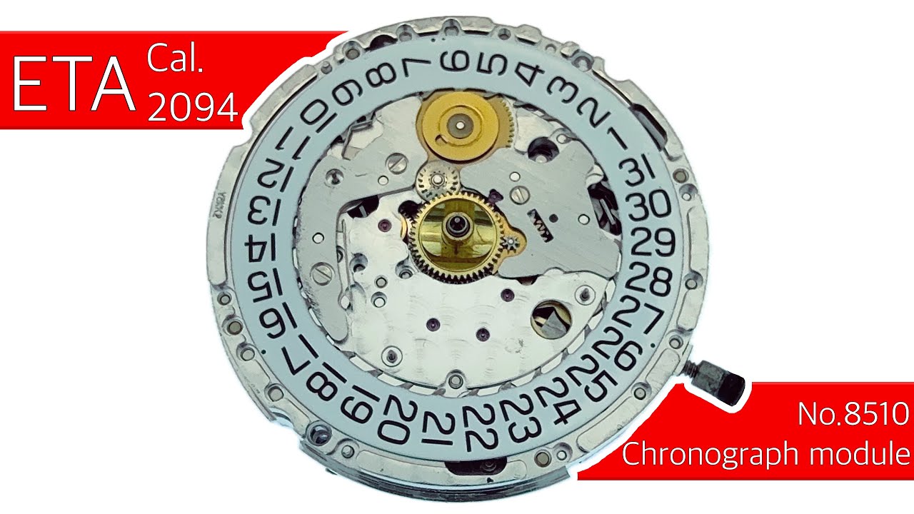 ETA Cal.2094 Chronograph module 8510 disassemble & assemble - YouTube