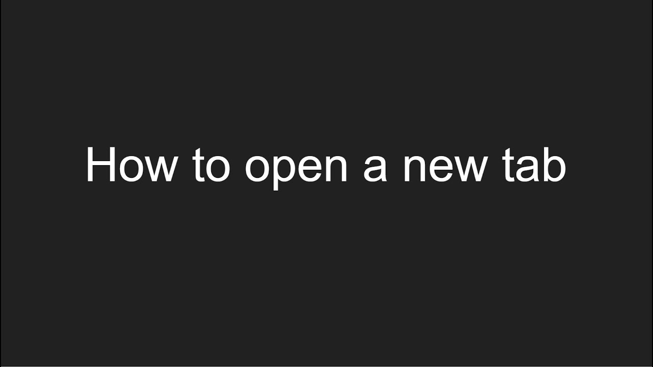 How to open a new tab (edge) - YouTube