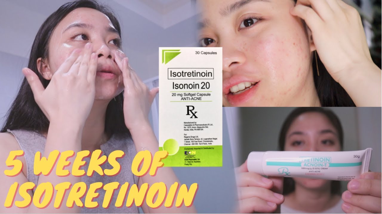 🌜MY NIGHT TIME SKINCARE ROUTINE with Tretinoin + 5 WEEKS Isotretinoin ...