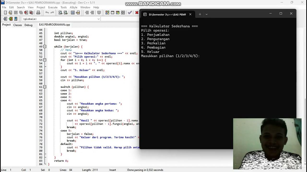 Tugas EAS PEMROGRAMAN KALKULATOR SEDERHANA - YouTube