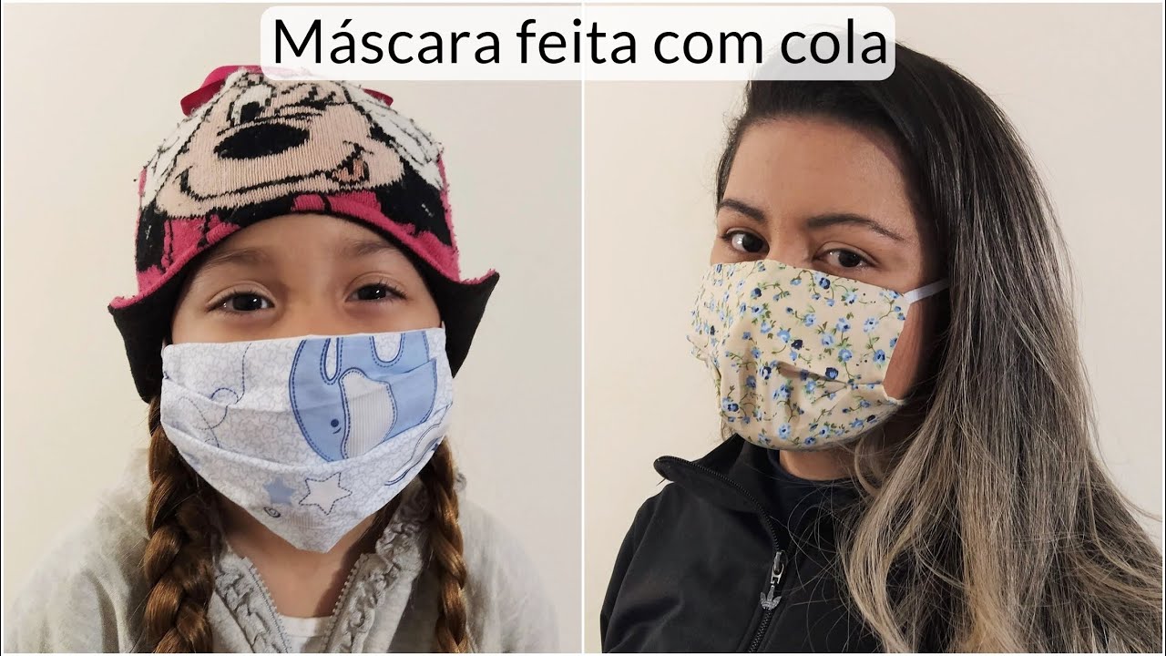 MÁSCARA DE PROTEÇÃO FEITA COM COLA | FACE MASK MADE WITH GLUE - YouTube