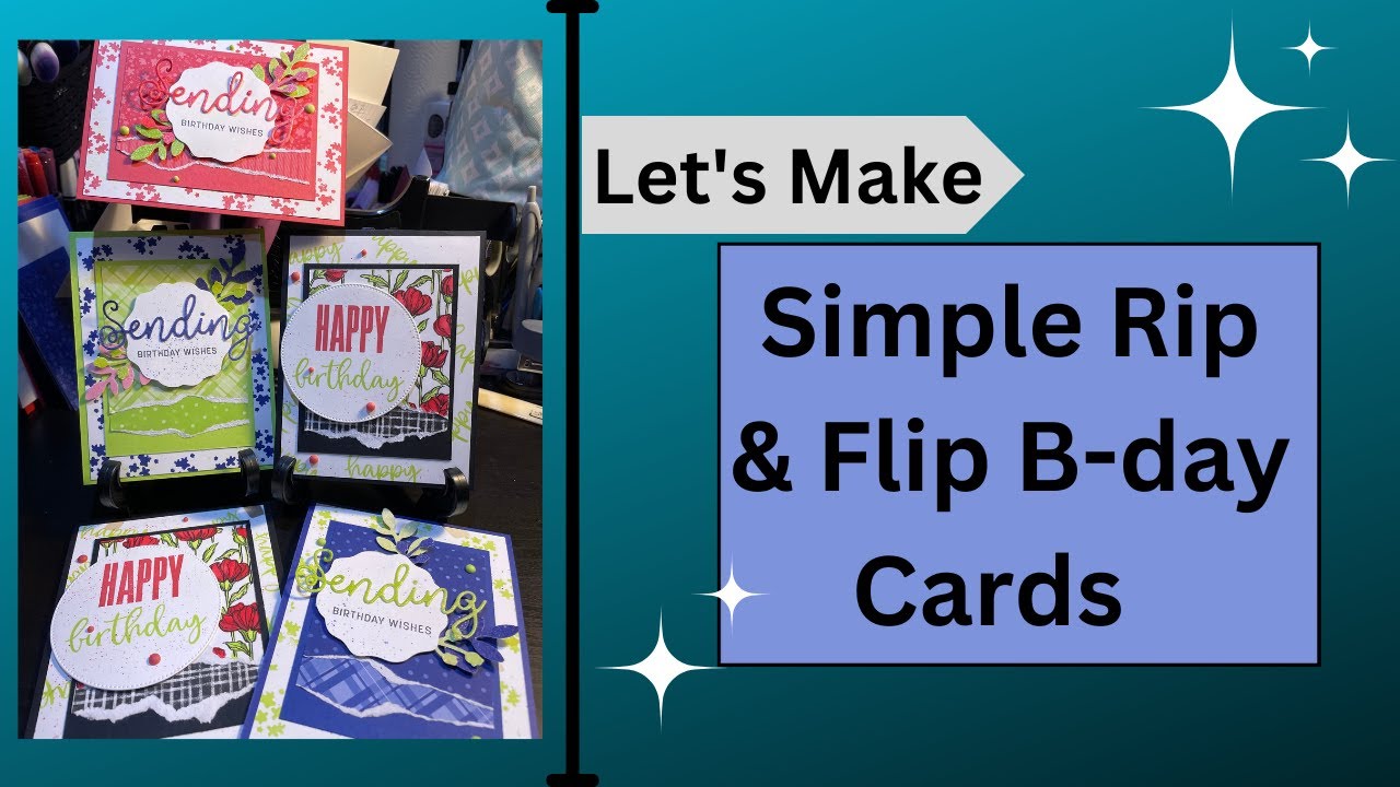 Card Crafting Simple Rip & Flip Birthday Card - YouTube