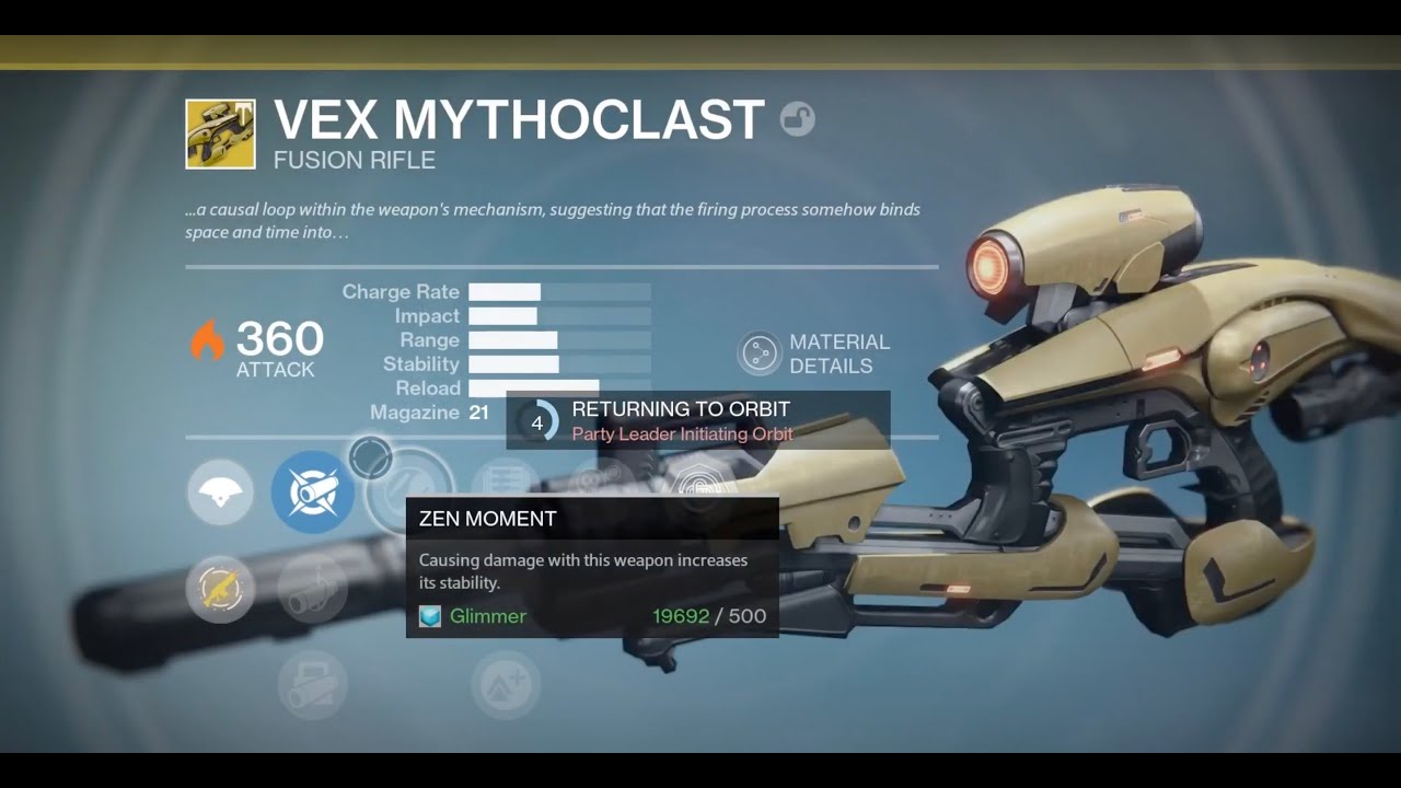 Destiny 1 Vex Mythoclast Exotic fusion rifle drop on Vault of Glass 390 ...