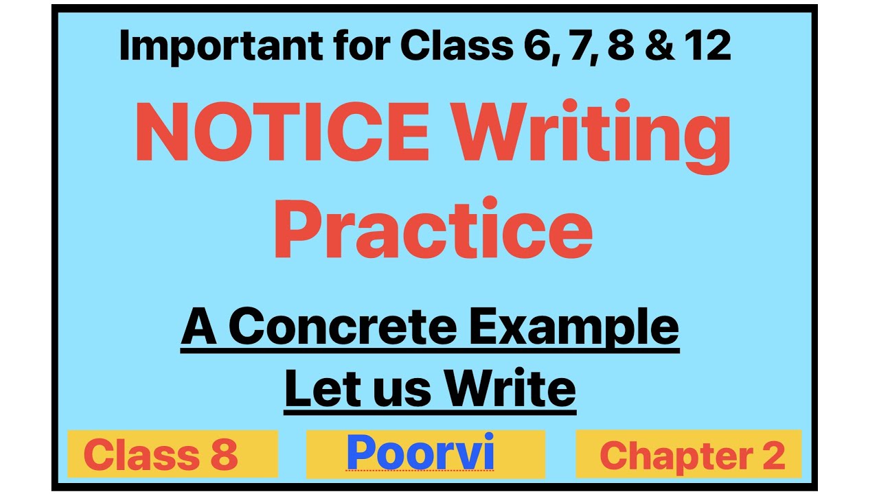 A concrete example class 8 poorvi chapter 2 let us write | notice ...