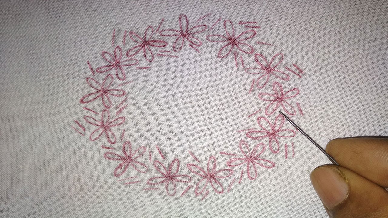 Hand Embroidery Circle Design Embroidery Tutorial,Round Flower ...