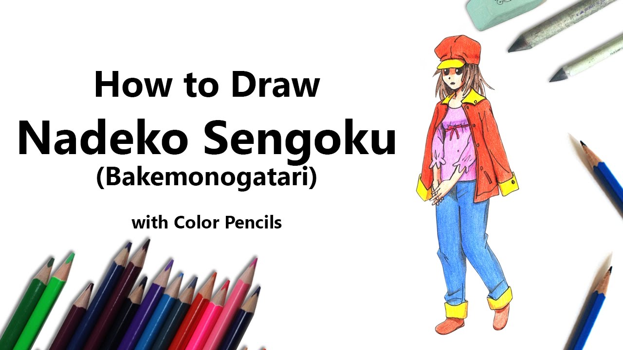 How to Draw a Nadeko Sengoku from Bakemonogatari with Color Pencils ...