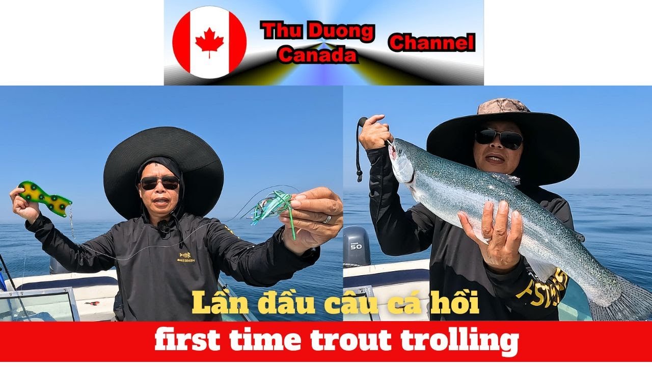 first time trout trolling-Thu duong cannada channel - YouTube
