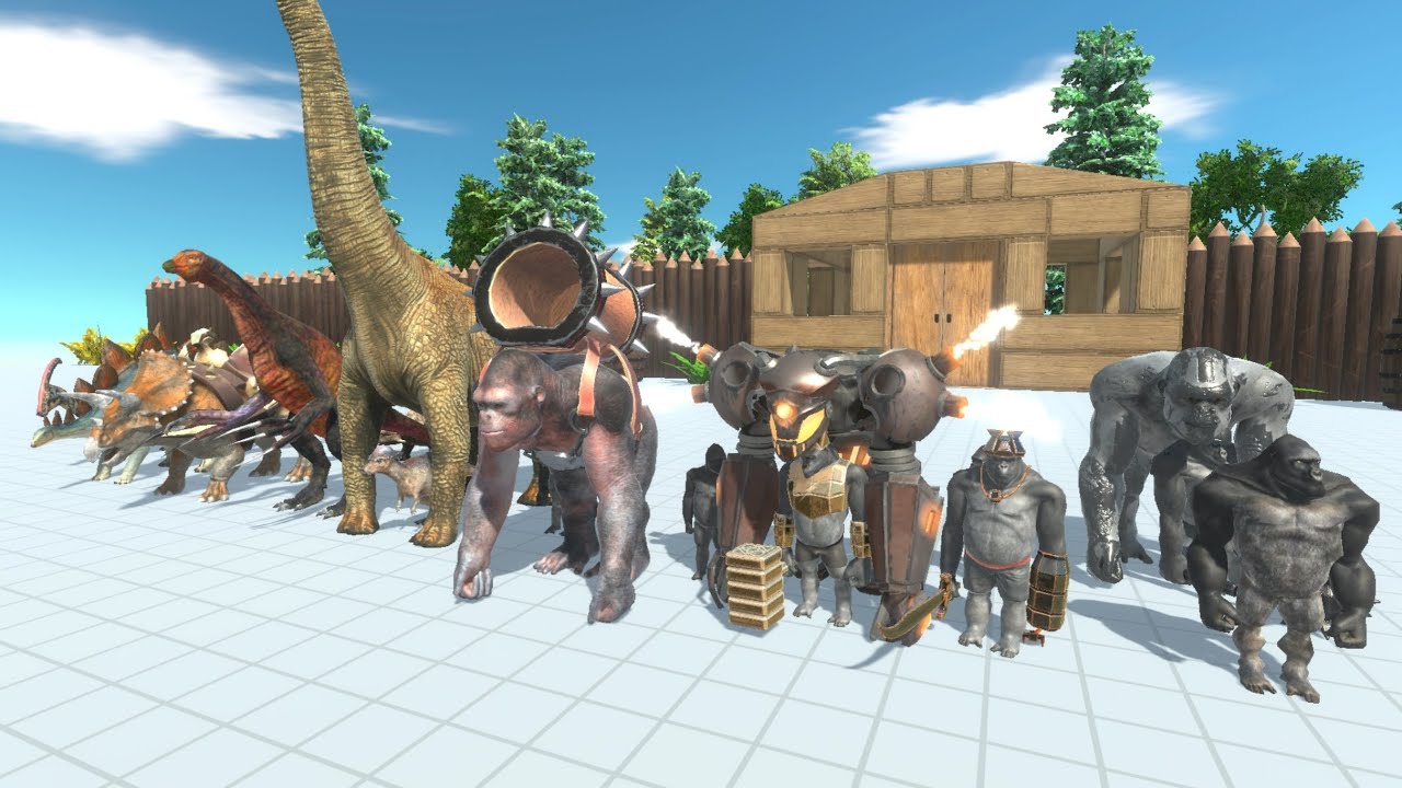 ARBS /MUTANT PRIMATES vs.HERBIVORE DINOSAURS - YouTube