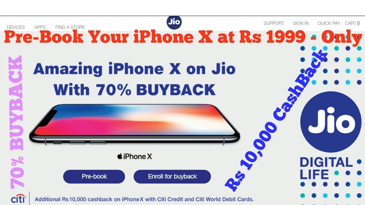 Apple iPhone X Pre-Book Rs 1999 Only - Jio Biggest Offer - YouTube