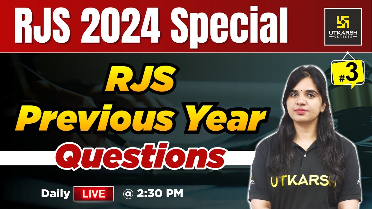 RJS 2024 | RJS Previous Year MCQs | Rajasthan Judicial Service L-3 | Rekha Ma'am - YouTube