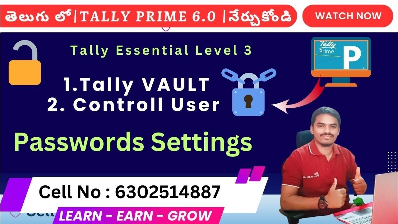 How to Set Up and Manage Tally Vault Password in Tally Prime 6.0 - YouTube