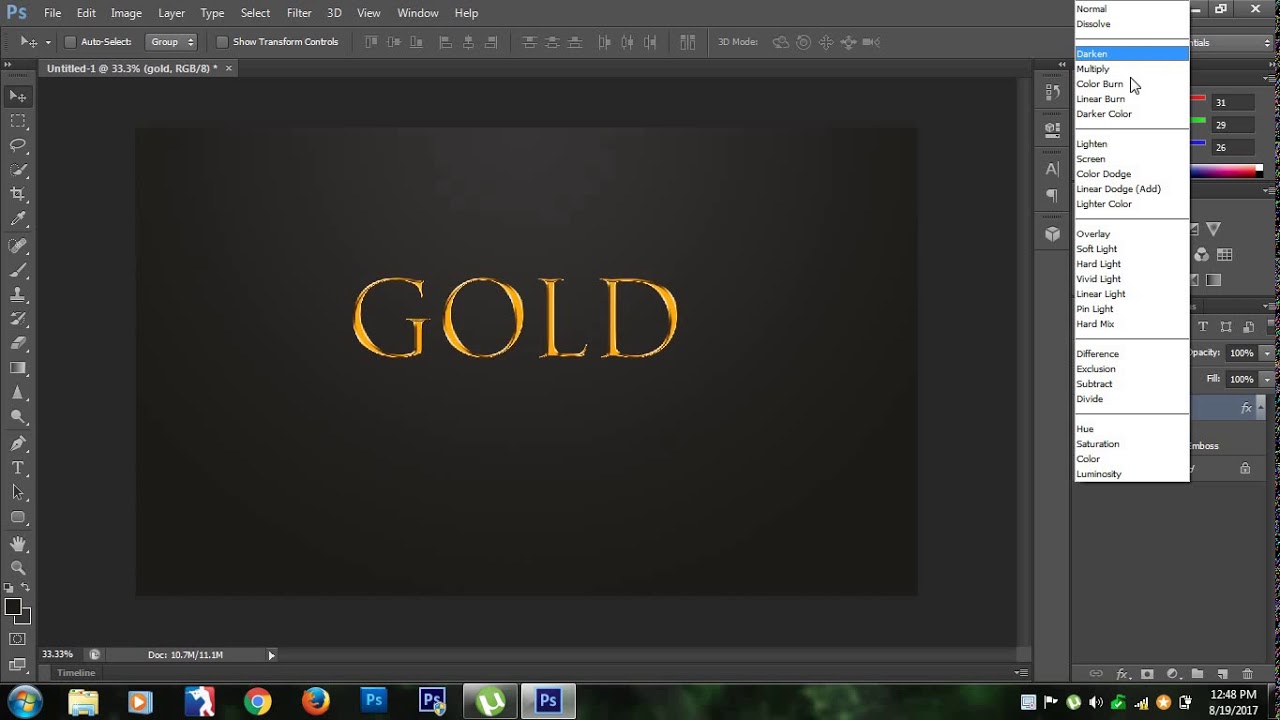 How To Create Gold Text In Photoshop Cs6 cs5 cc YouTube How To Create Gold Text In Photoshop Cs6 cs5 cc YouTube