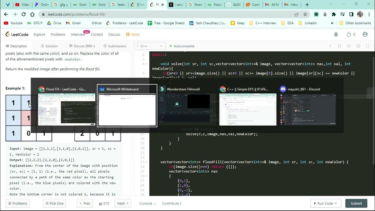 #733. Flood Fill | Leetcode | Recursion | Intermediate | Direction Vector | CPP | DSA SHEET ...