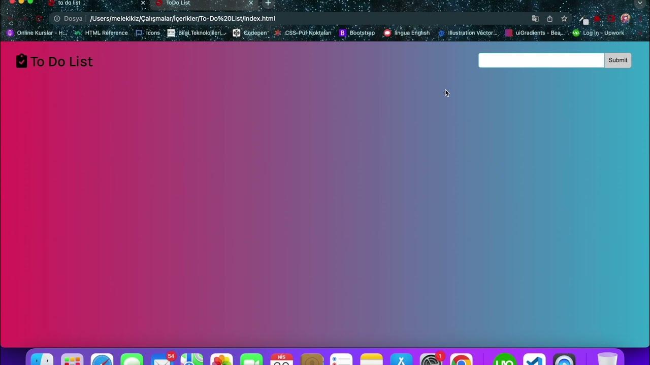 Html Css Ve Javascript Ile Responsive Todo List Yapımı Youtube