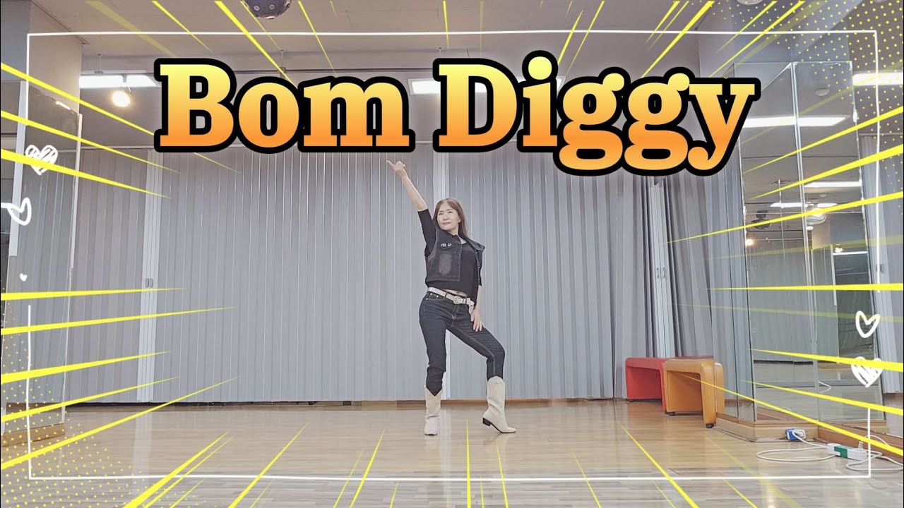 Bom Diggy LineDance | 밤 디기 라인댄스| Easy Intermediate | JoyFul LineDance | 용인수지라인댄스 - YouTube