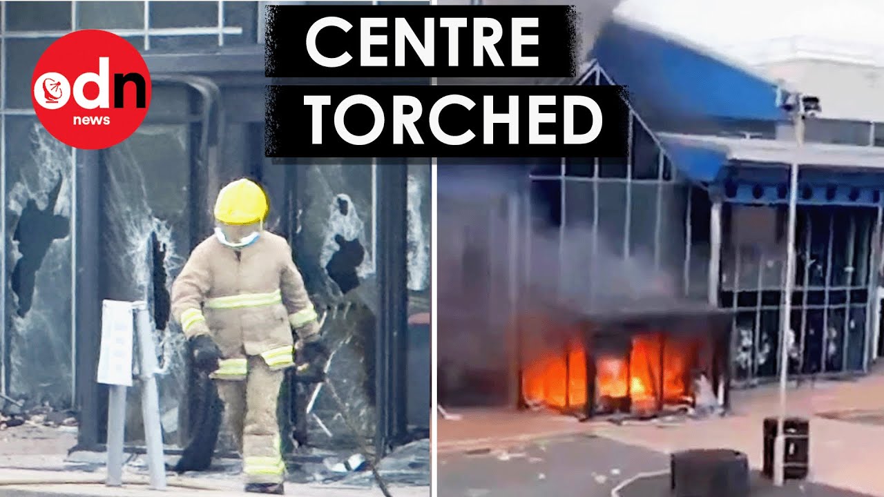 Ballymena Riots: Moment Vandals Set Fire to Leisure Centre Used as ...