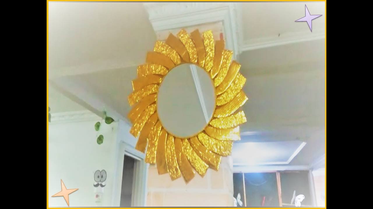 ESPEJO DE RECICLAJE - espejo de CARTÓN - Como hacer un lindo espejo ...