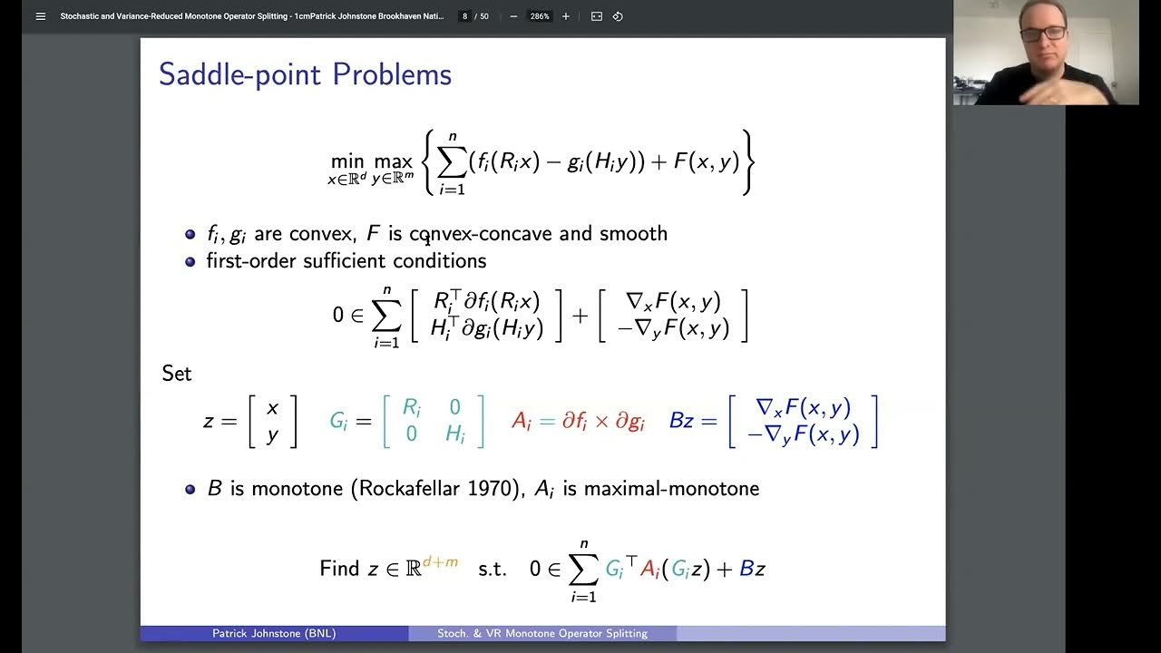 OWOS : Patrick Johnstone - "Stochastic and Variance-Reduced Monotone Operator Splitting" - YouTube