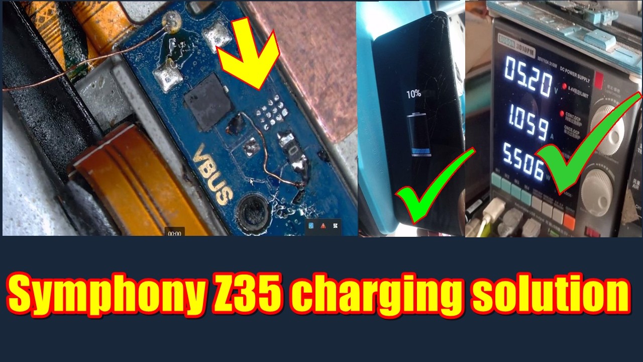 Symphony Z35 charging problem full tutorial | আইসি ছাড়াই সিম্ফনি Z35 ...