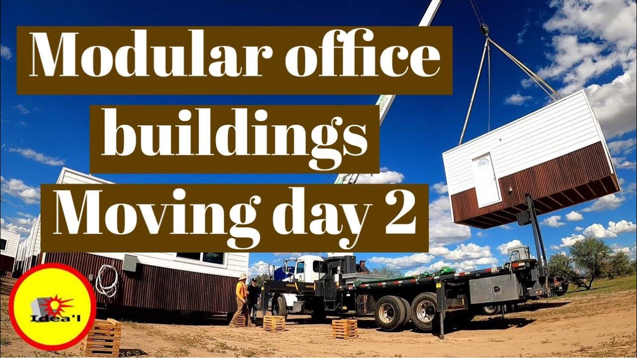 modular office buildings: moving day 2 #tinyhomebuild - YouTube