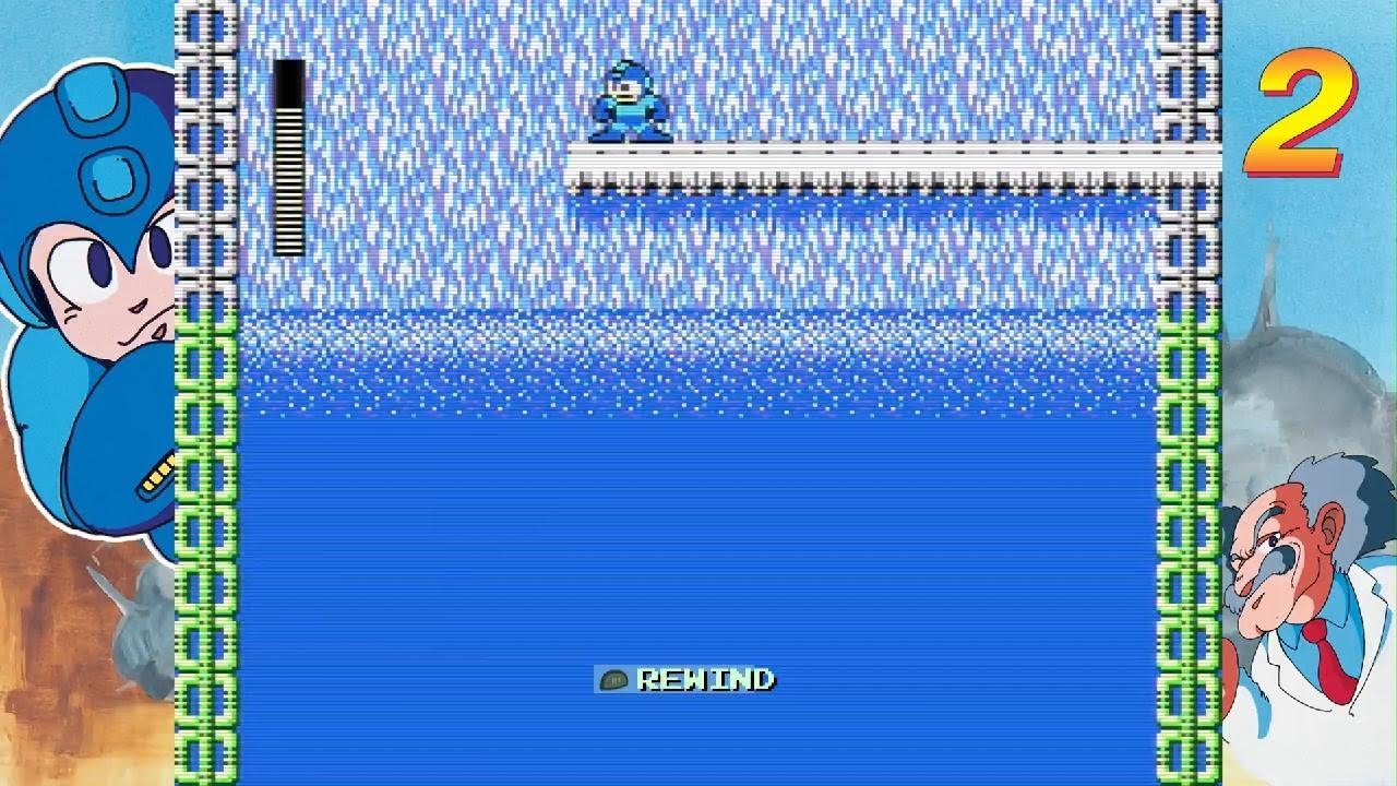 Mega Man does a quick little dance to that one part in Bubble mans ...