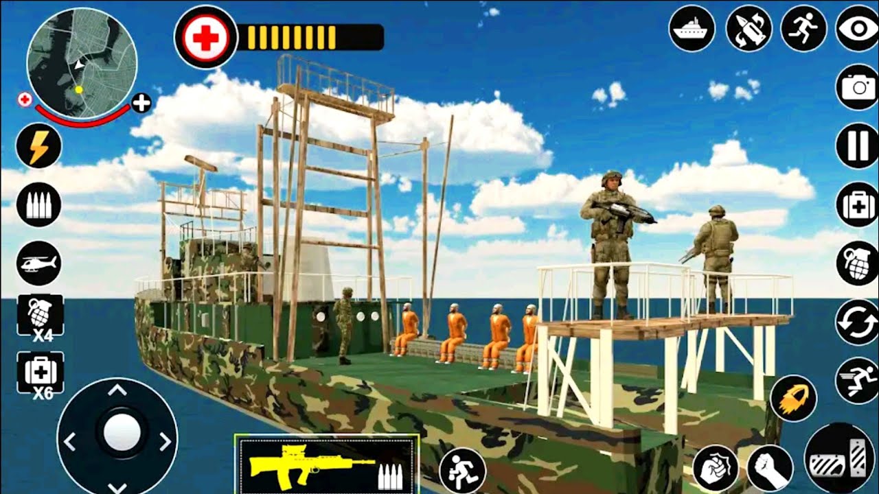 US Army Cruise Ship Driving Army Transport Game || Hunting Cargo ship ...