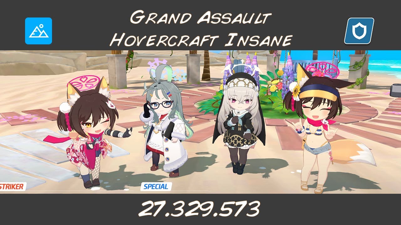 [Blue Archive] Wakamo Hovercraft Grand Assault Outdoor Insane mode | 27,329k pts - YouTube