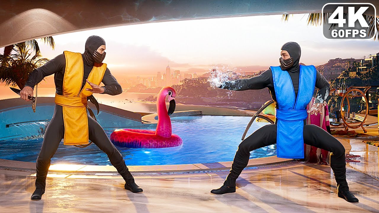 Mortal Kombat 1 Scorpion Vs Sub Zero 1995 Movie Skins Gameplay MK1 ...