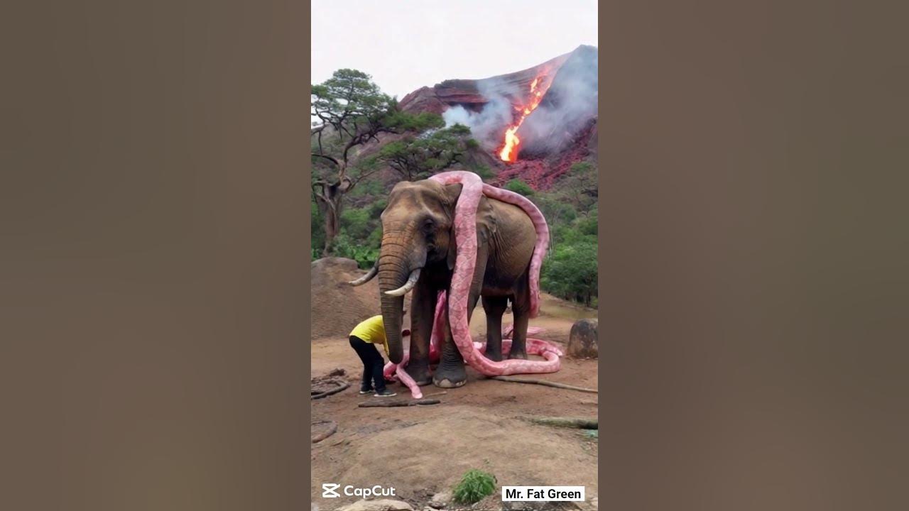 We helped the elephant escape from the pink python - YouTube