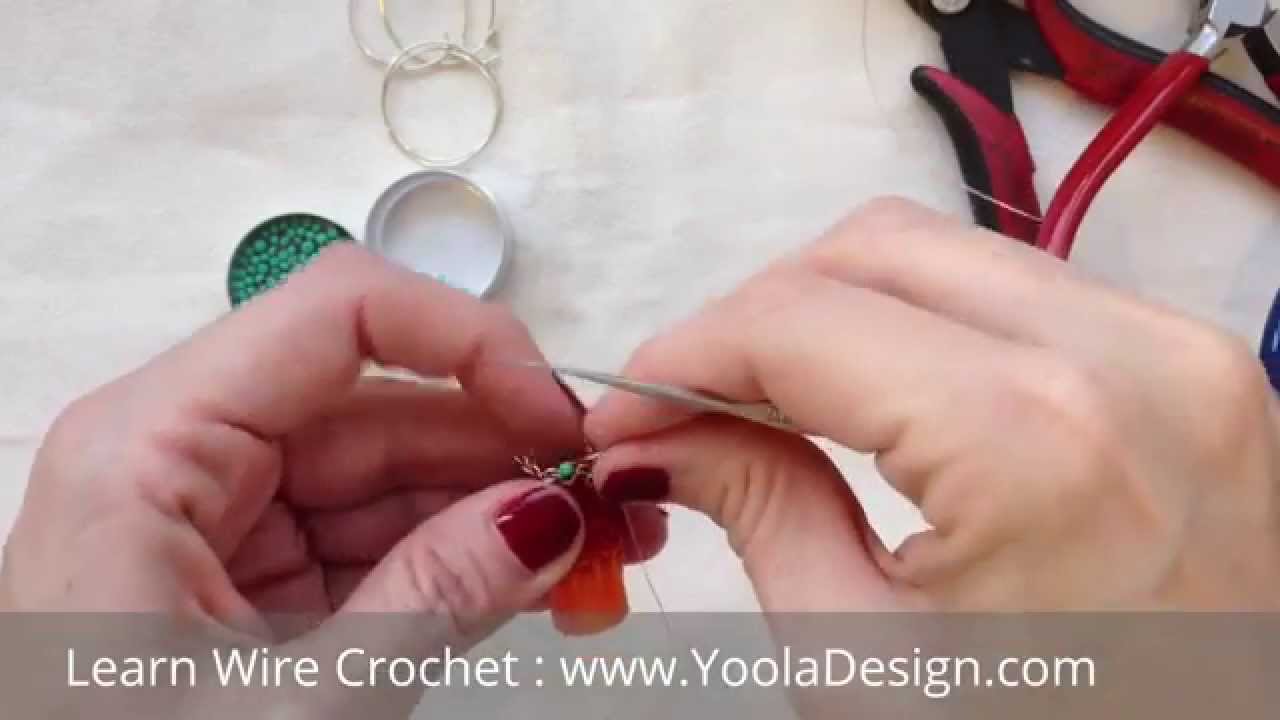 How to Wire Crochet with beads - YouTube