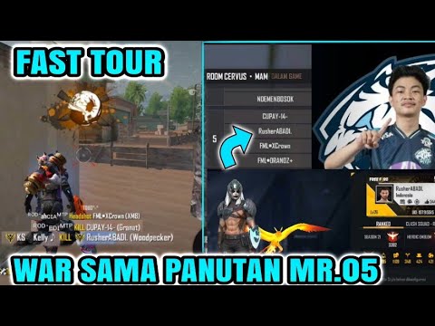 FAST TOUR FF TERBARU - WAR SAMA EVOS MR.05 PRO PLAYER INDO ! FREE FIRE ...