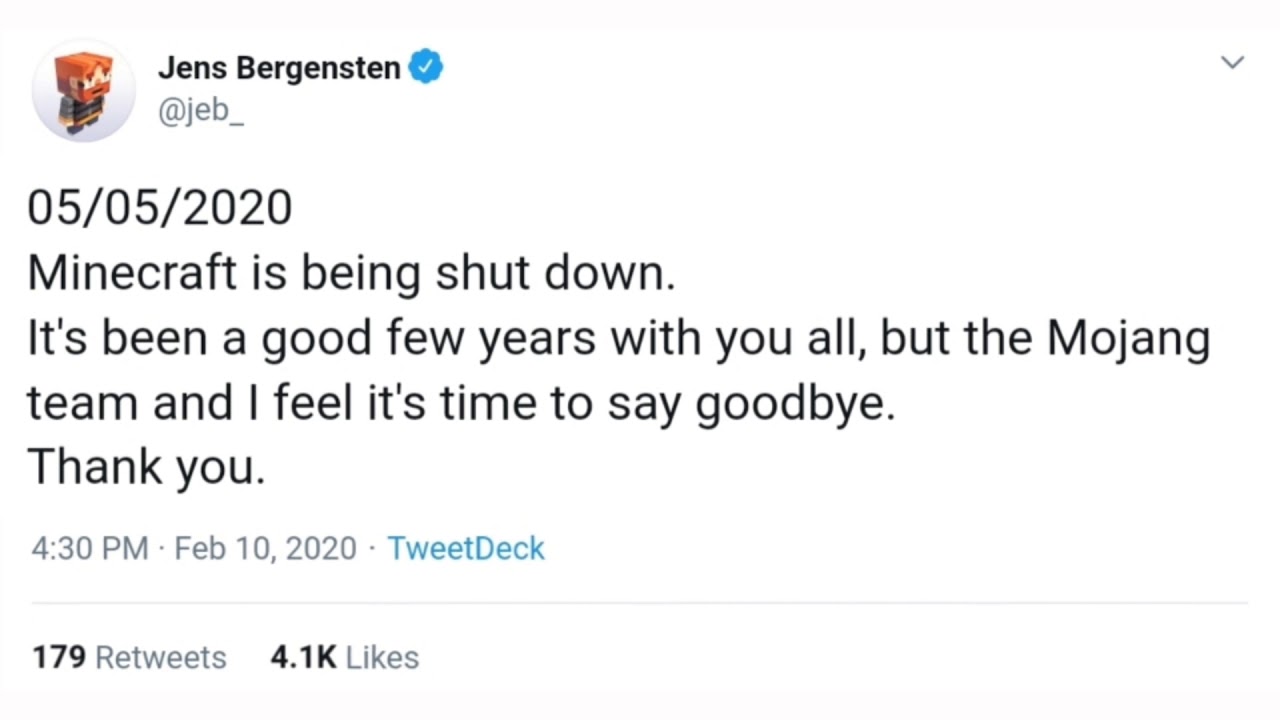 Minecraft is getting shut down... - YouTube