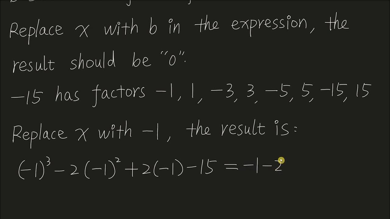 Fully factorise the following expression: x^3 - 2x^2 +2x - 15 - YouTube