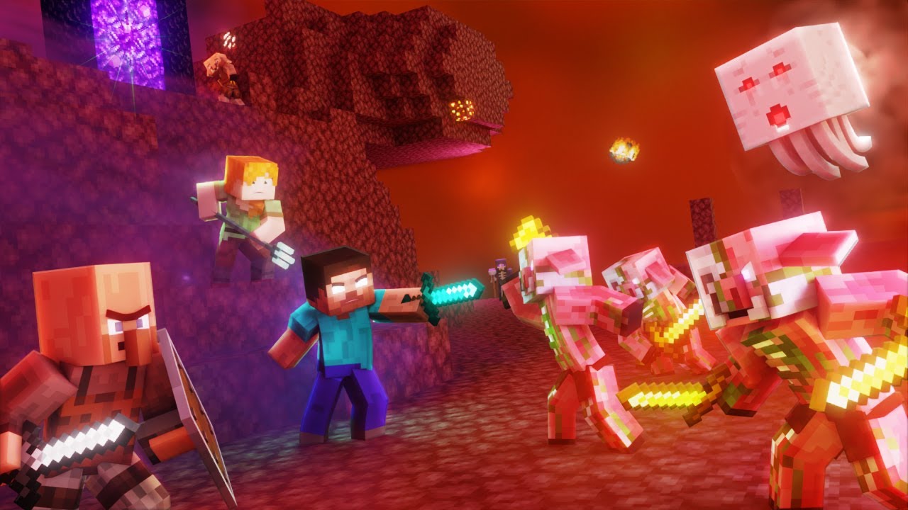 NETHER WAR! - Alex And Steve Life (Minecraft Animation) - YouTube