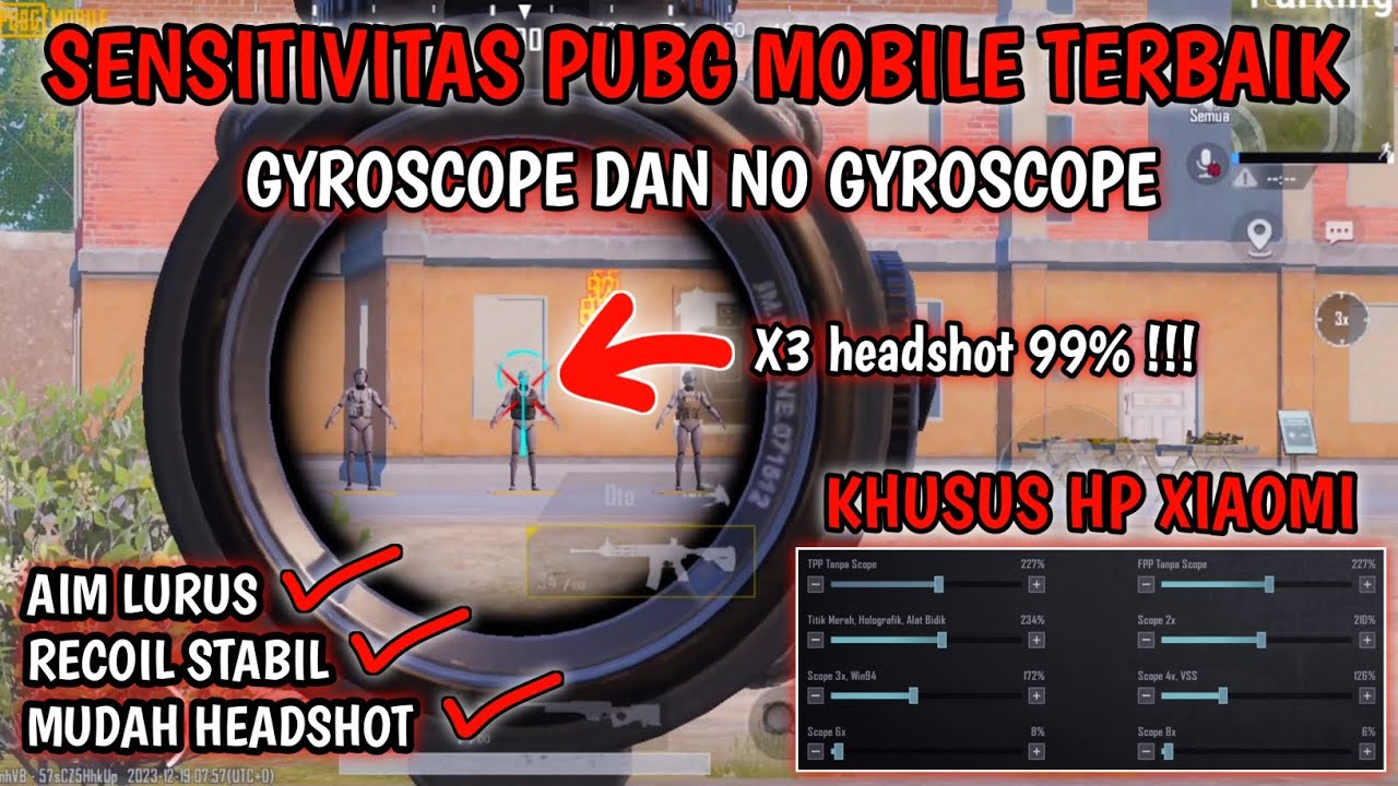 SENSITIVITAS PUBG TERBAIK GYROSCOPE DAN NO GYROSCOPE UNTUK PENGGUNA HP XIAOMI TERBARU | PUBG ...
