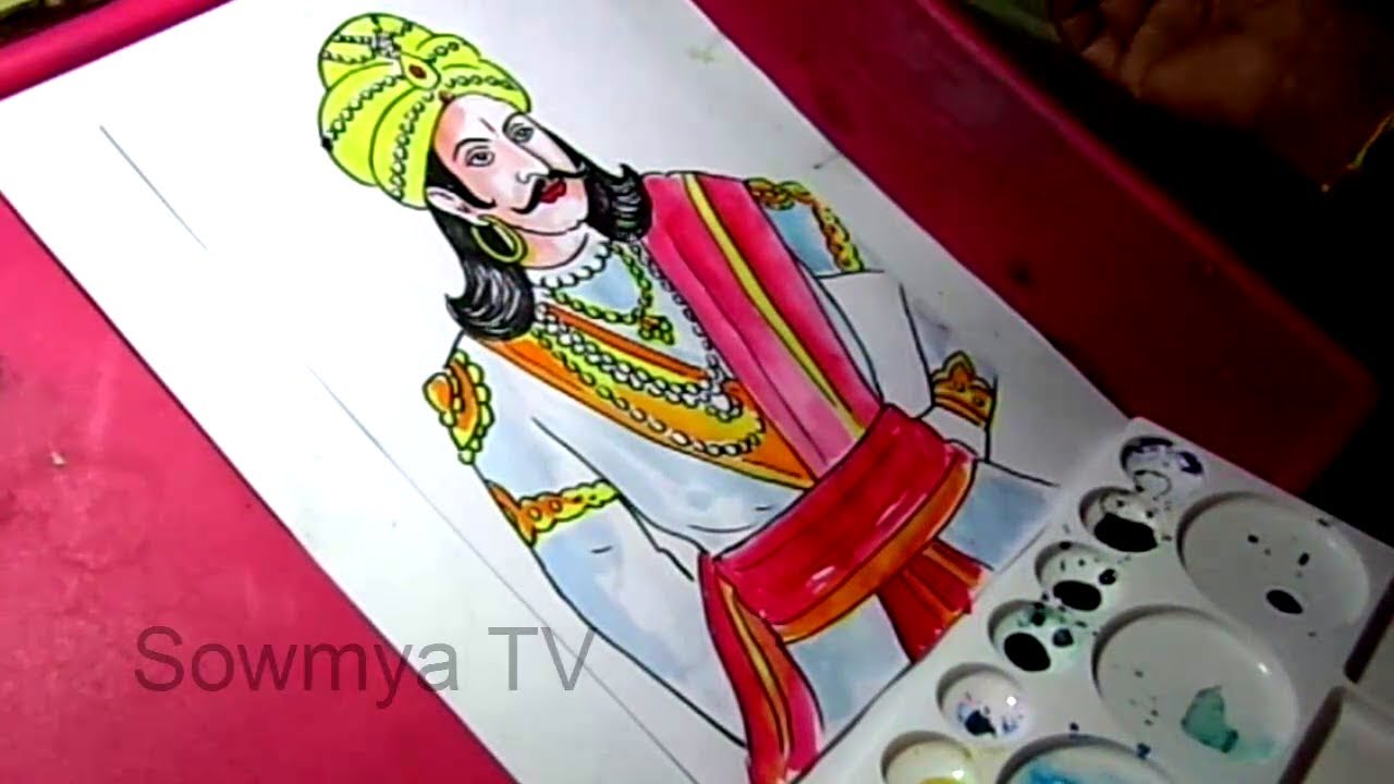 king drawing / raja chitra / raja drawing / how to draw king / sibi ...