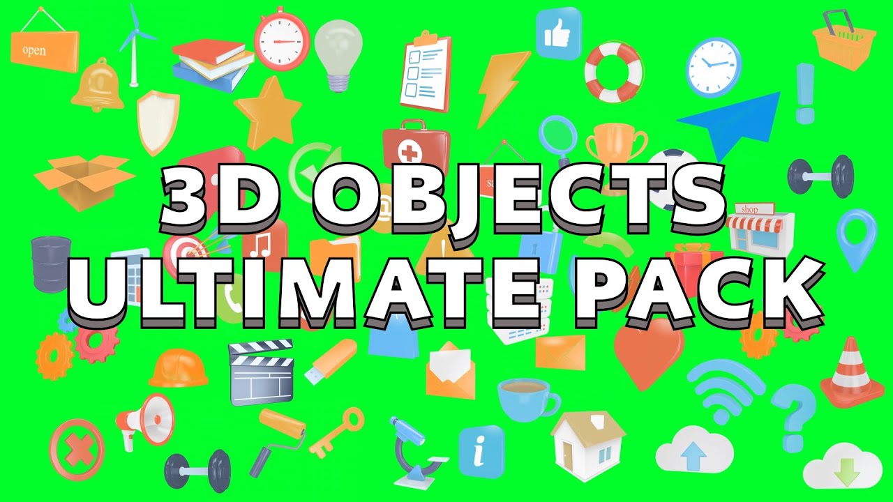 3D Objects Pack - Green Screen Video - Stock Video Footage - No ...