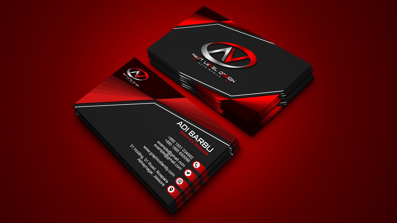 Creative Business Card Design in Adobe Photoshop CC - YouTube