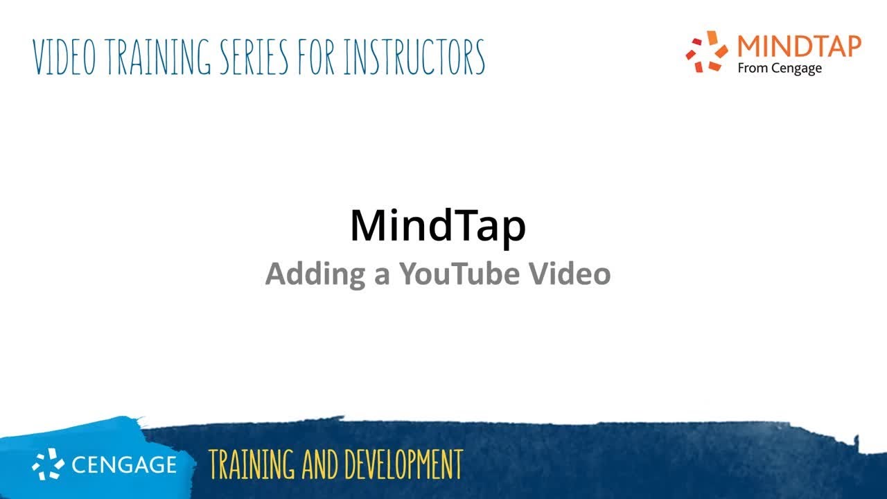 MindTap: Add Activity - YouTube Video - YouTube