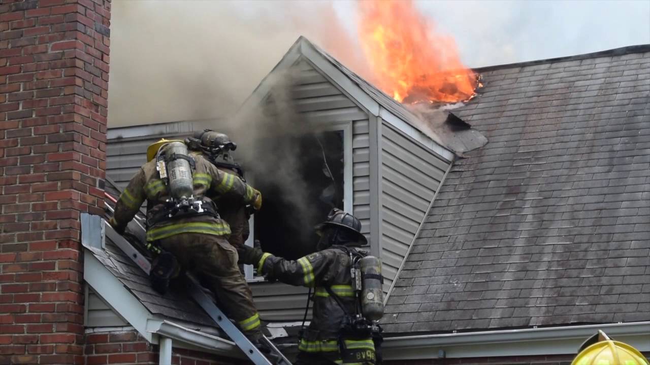 Landover Hills House Fire - Firefighter assisted out of 2nd floor ...