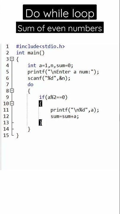 Print Sum Of Even Numbers Do While Loop Shorts Clanguage Cprogramming Youtube