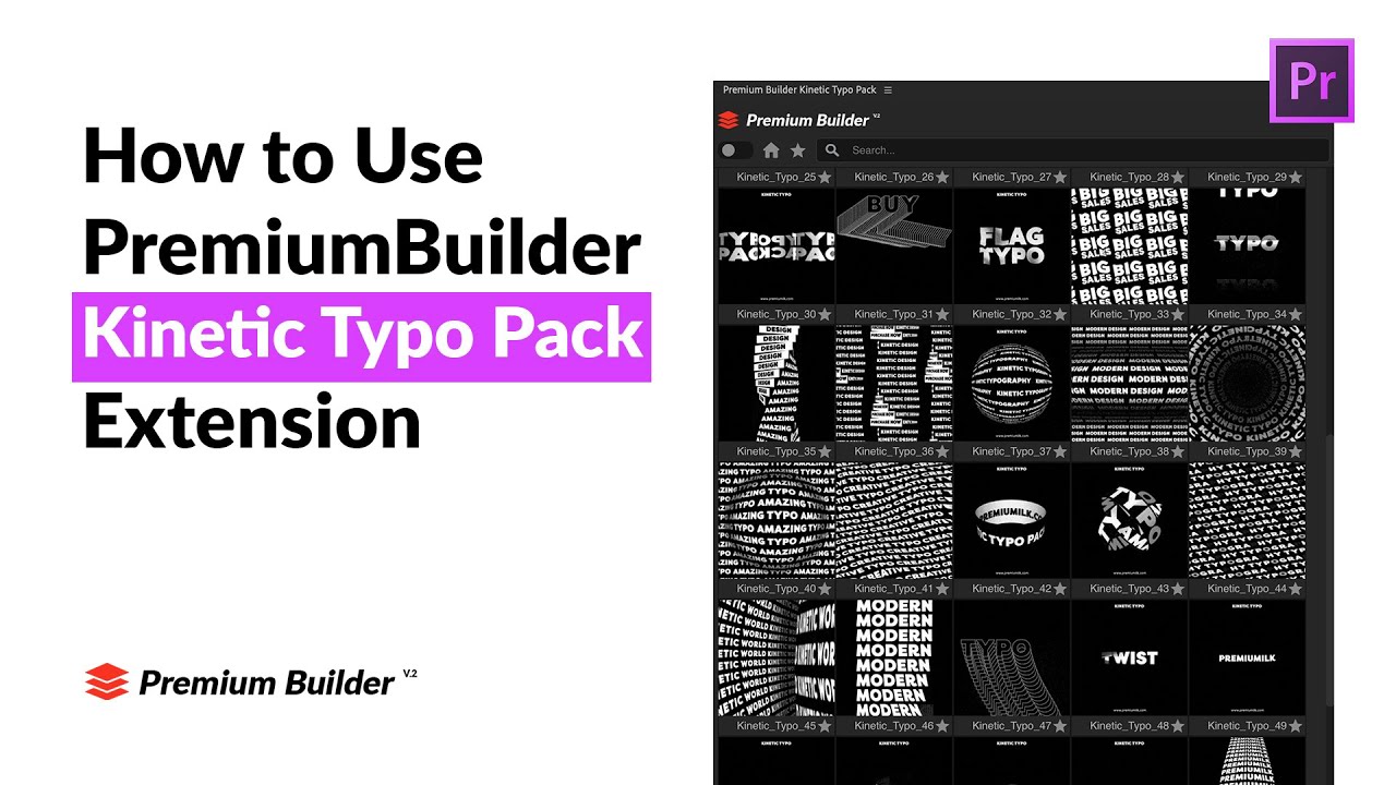 Kinetic Typo Pack Tutorial Premiere Pro | PremiumiBuilder Extension ...